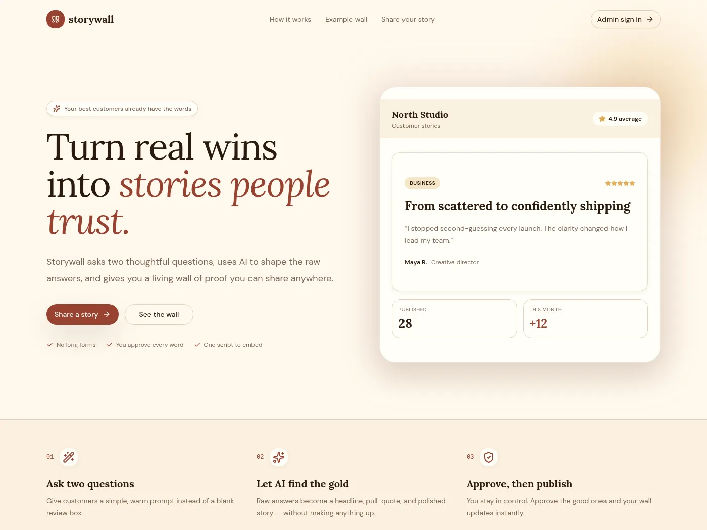 AI Testimonial Wall