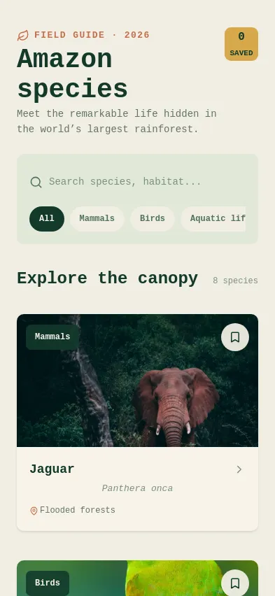 Amazon Species Explorer
