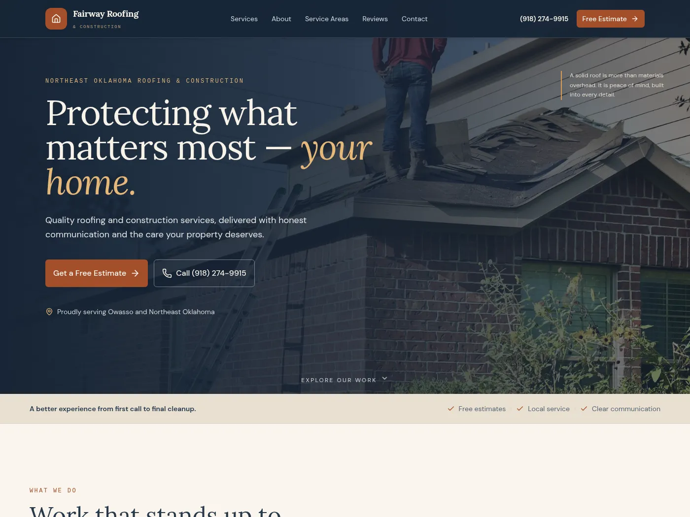 Fairway Roofing Website