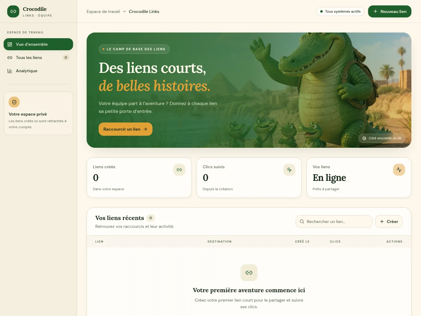 Crocodile Link Shortener