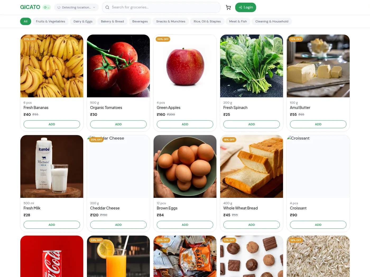 GICATO Grocery Delivery