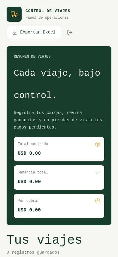Control de Viajes Móvil
