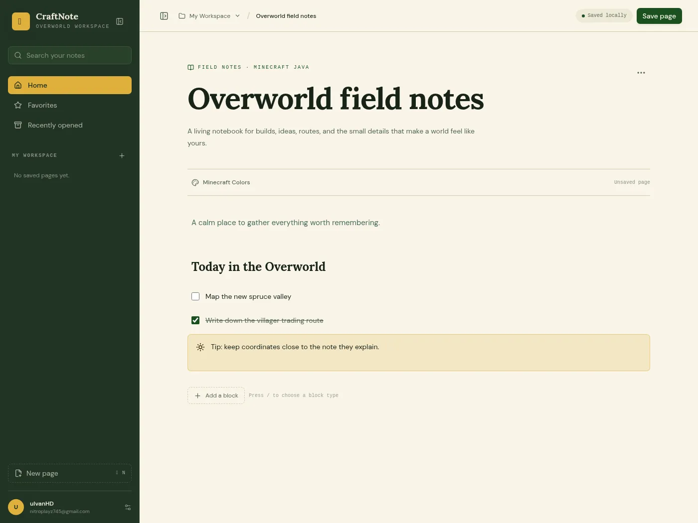 CraftNote
