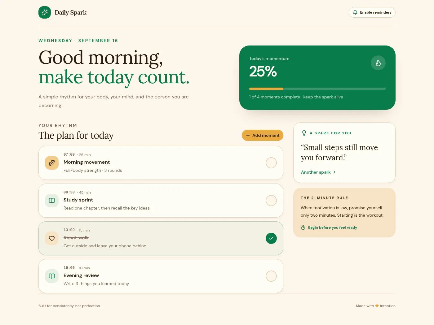 Daily Spark Planner