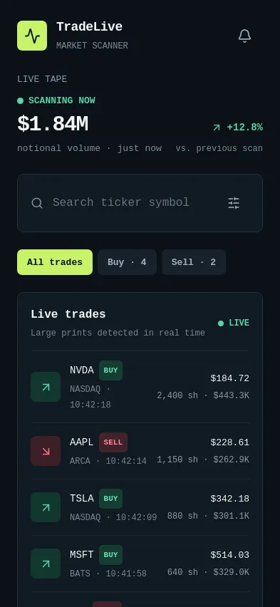 TradeLive Scanner