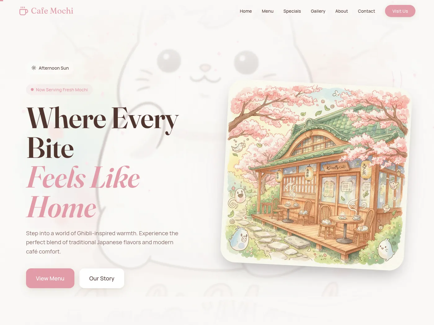 Cafe Mochi Landing