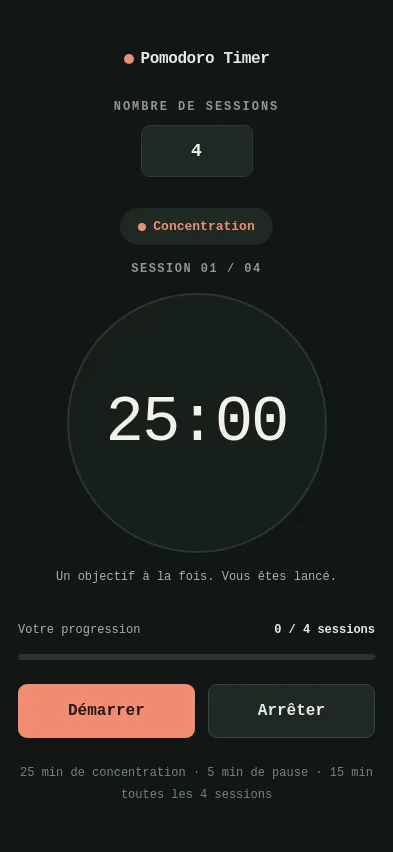 Pomodoro Mobile Timer