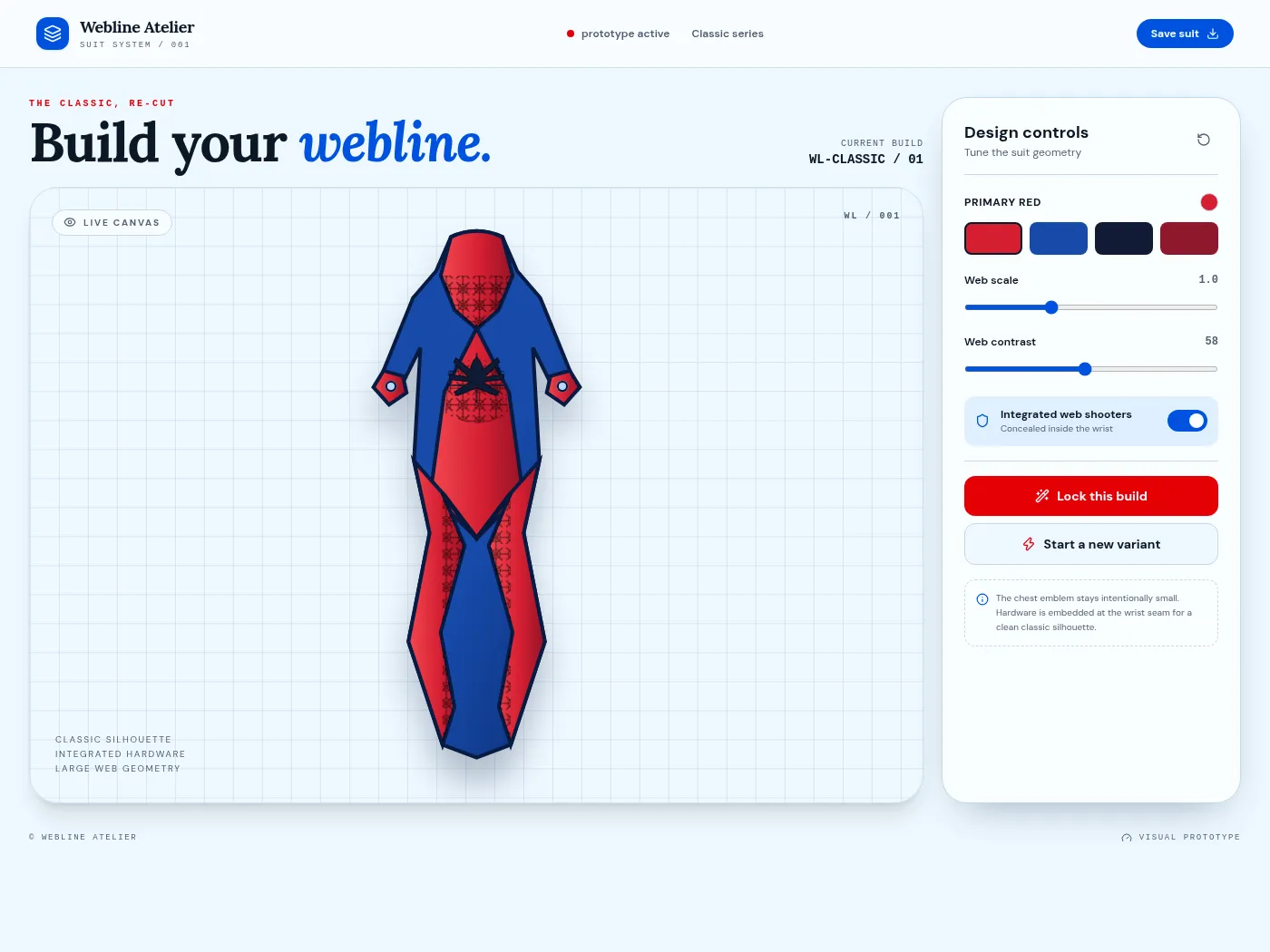 Spider Suit Designer