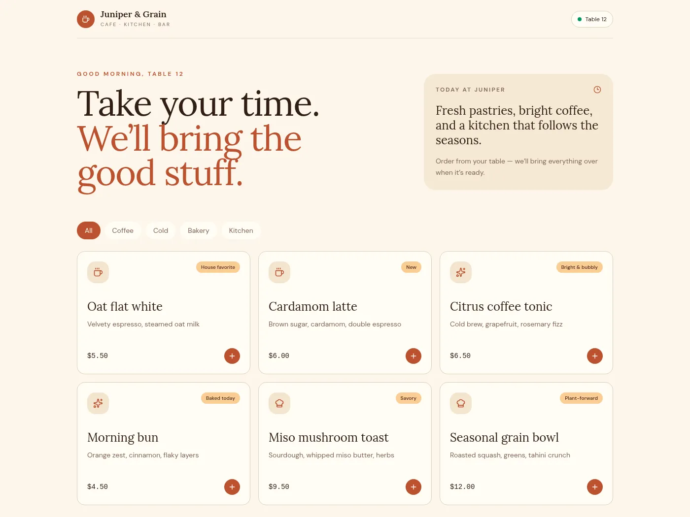 CafeQR Order Web
