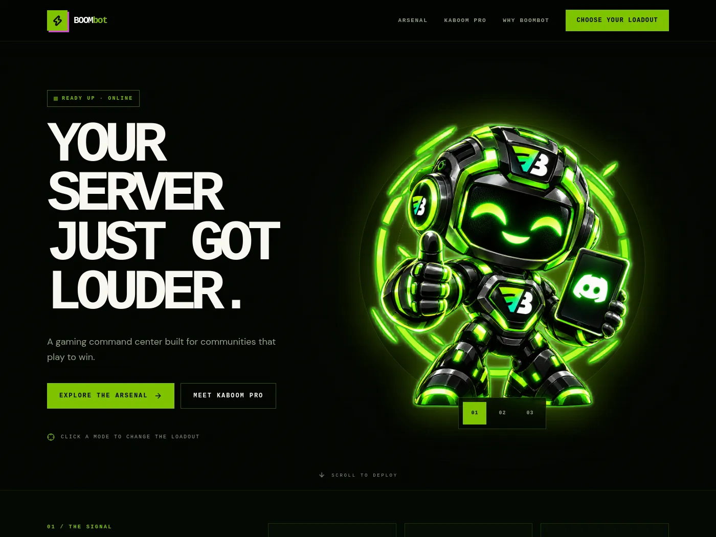 BOOMbot Landing Hub