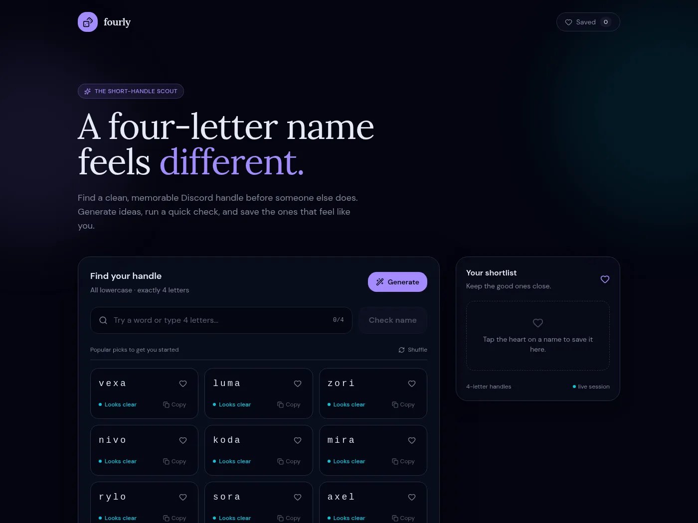 Discord 4-Letter Finder
