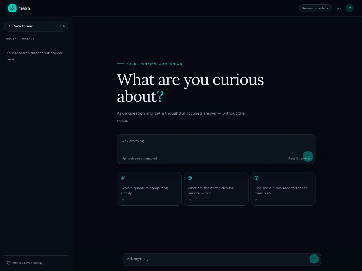 Perplexity AI Web Clone
