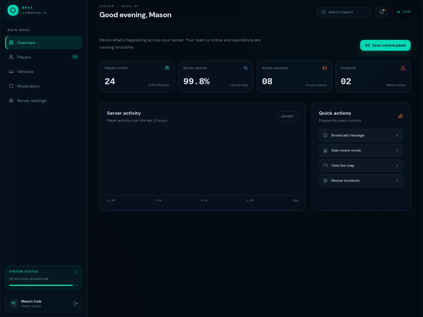 Sleek FiveM Menu UI