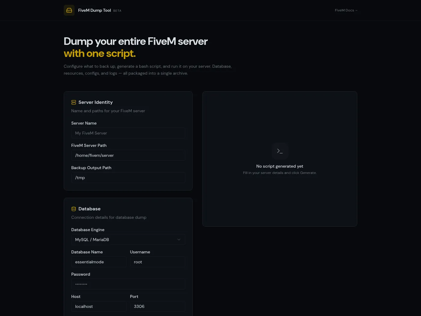 FiveM Server Dump Tool