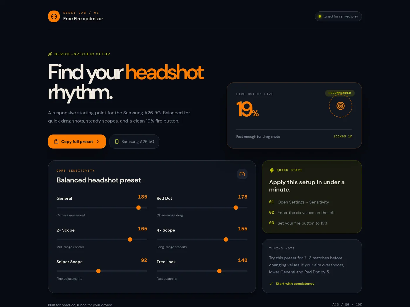 Free Fire Sensi Optimizer