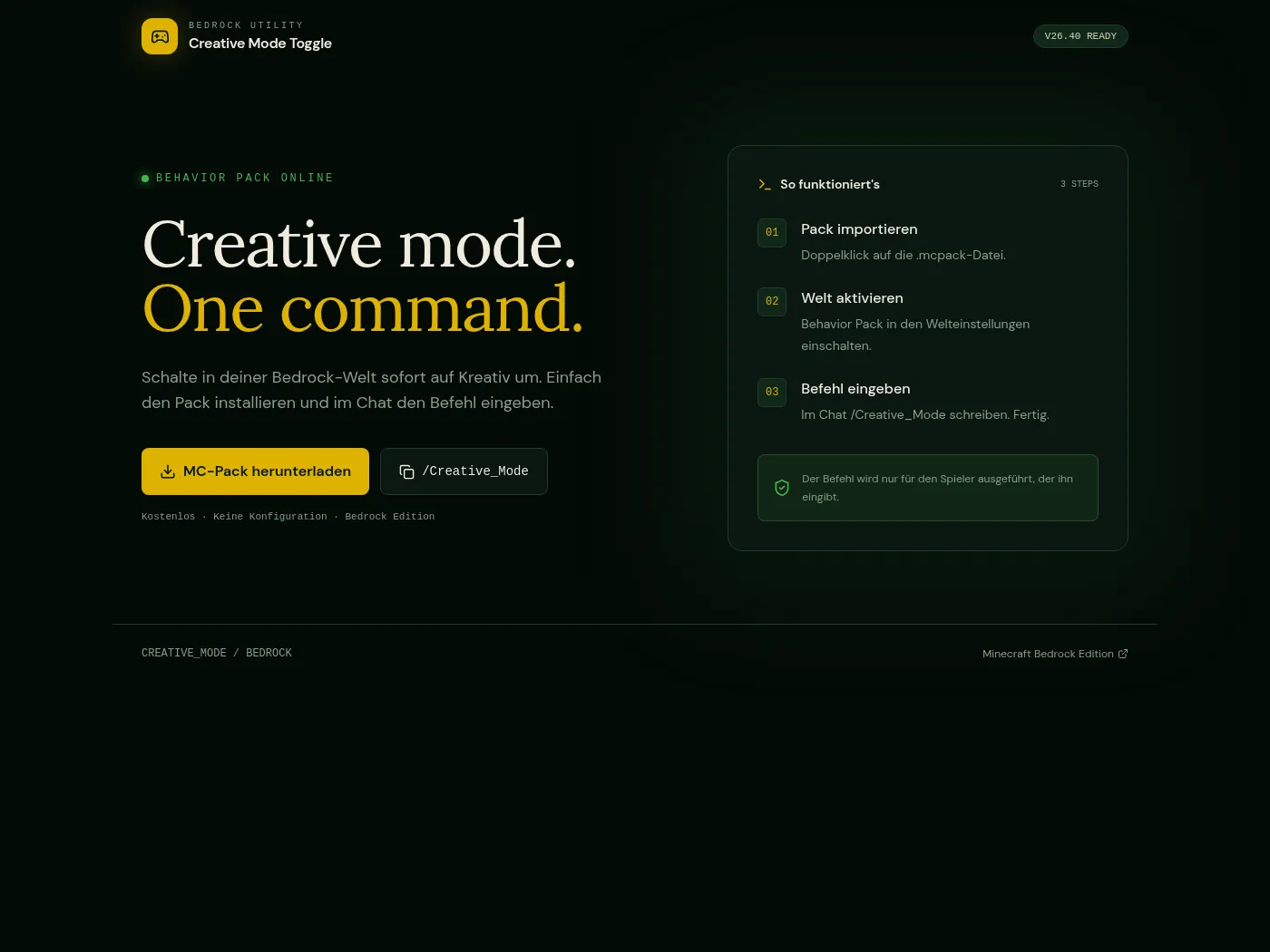 Bedrock Creative Toggle