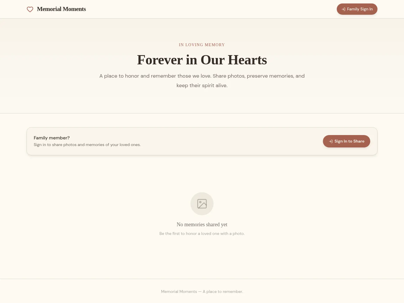 Memorial Moments Site