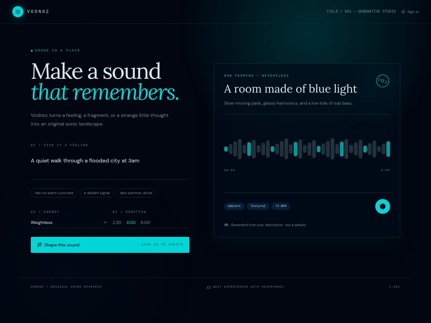 Vodnoz Music Generator