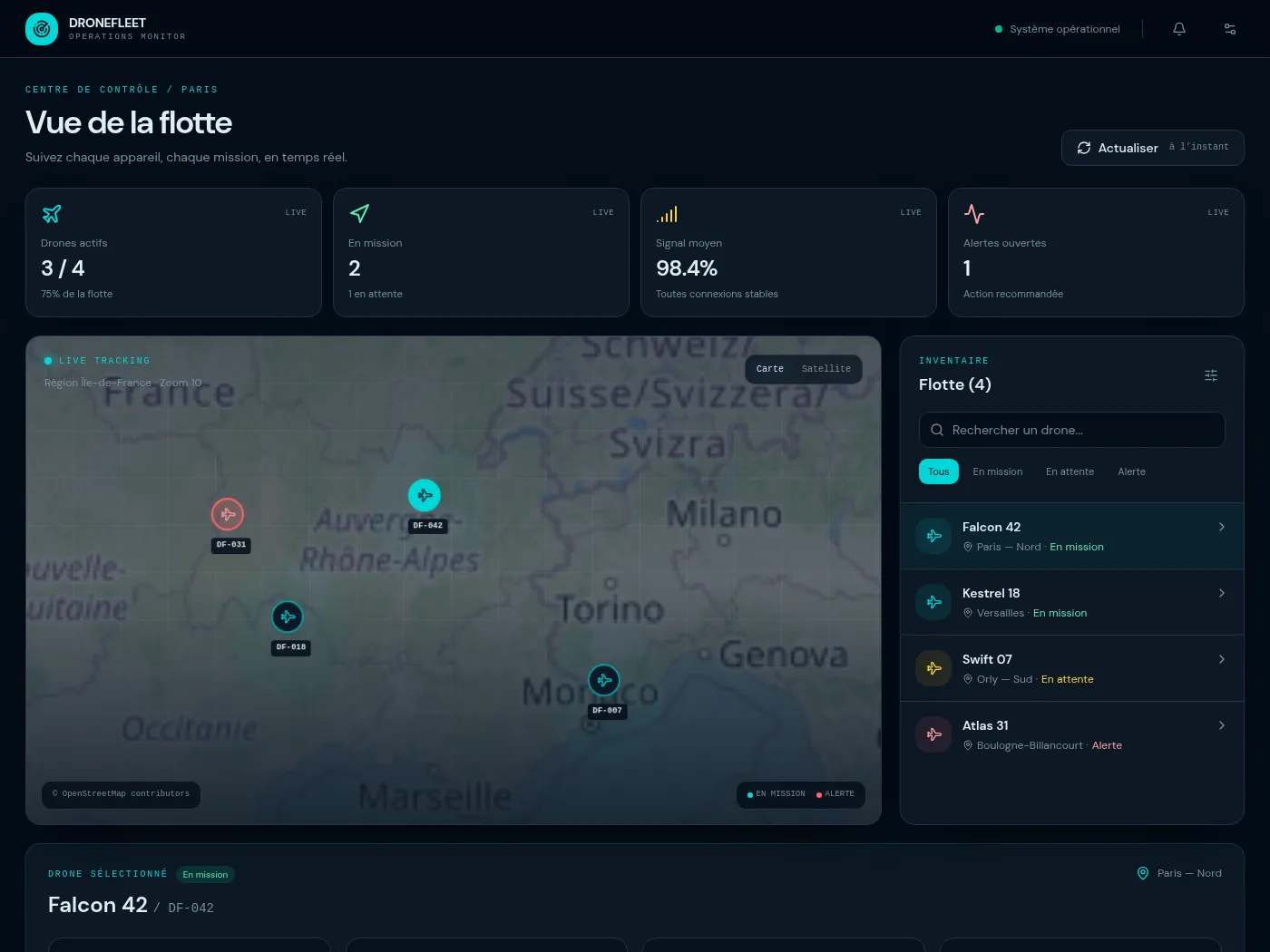 DroneFleet Monitor