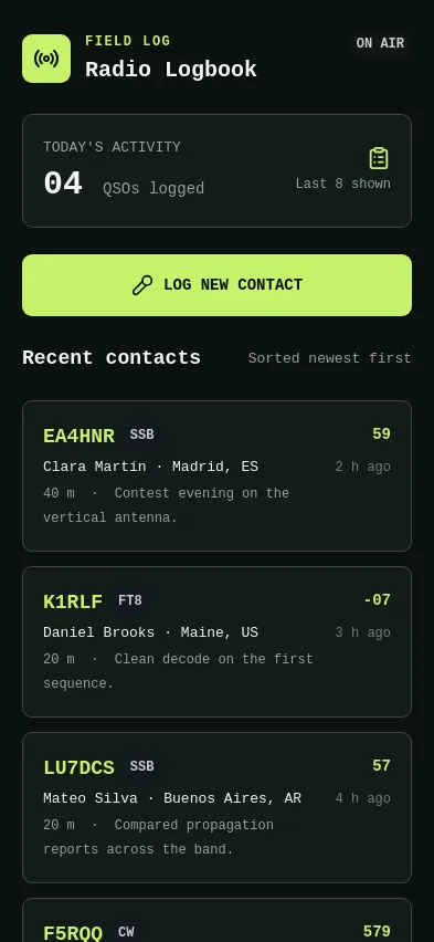 Radio Logbook Mobile
