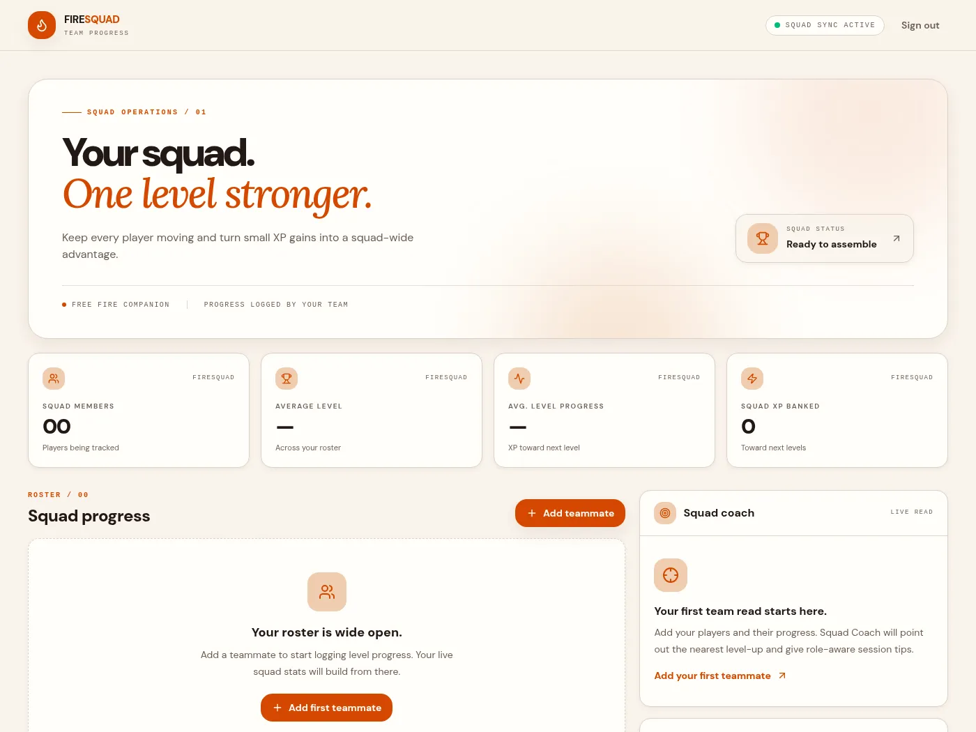 FireSquad Progress Tracker