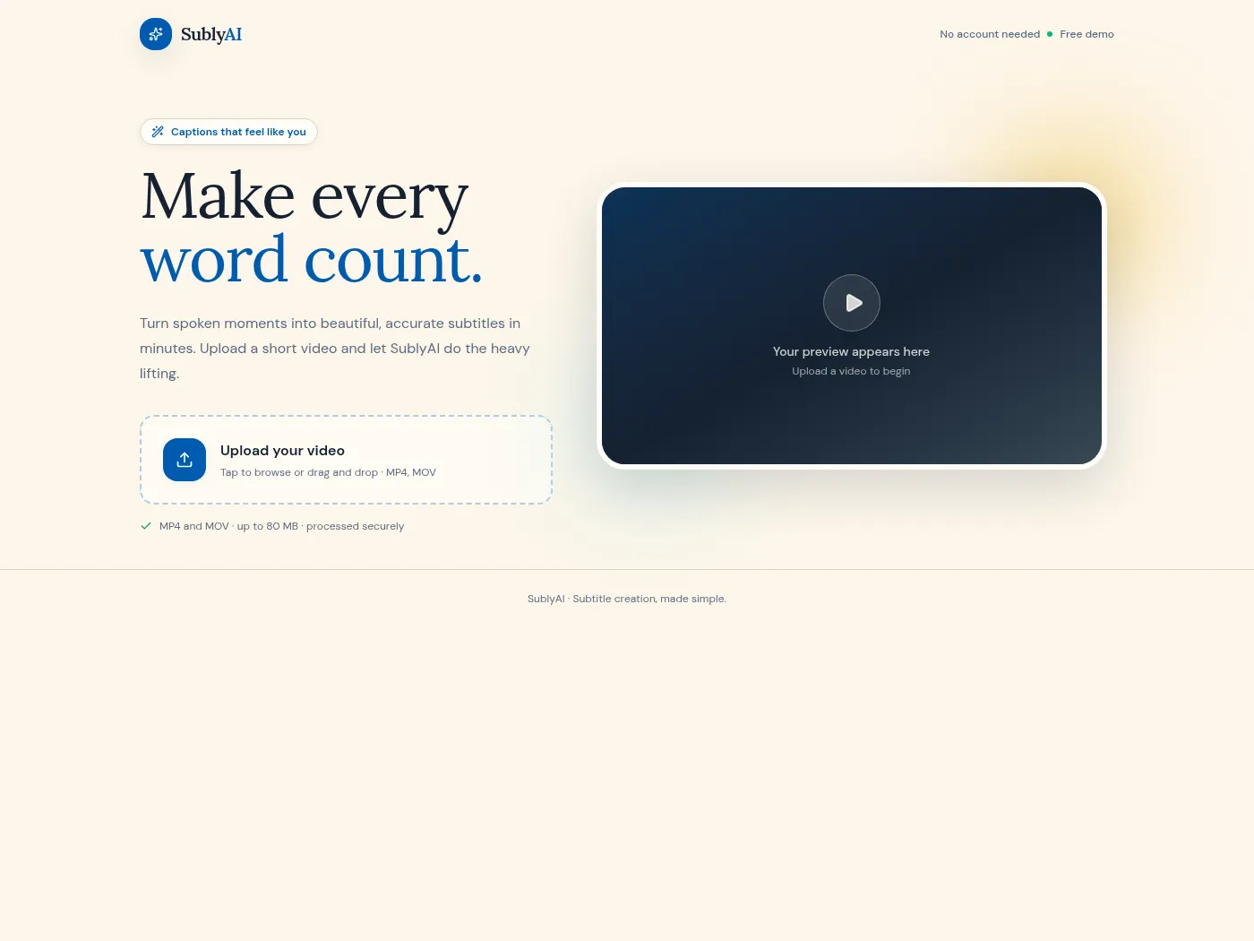 SublyAI Subtitle Maker