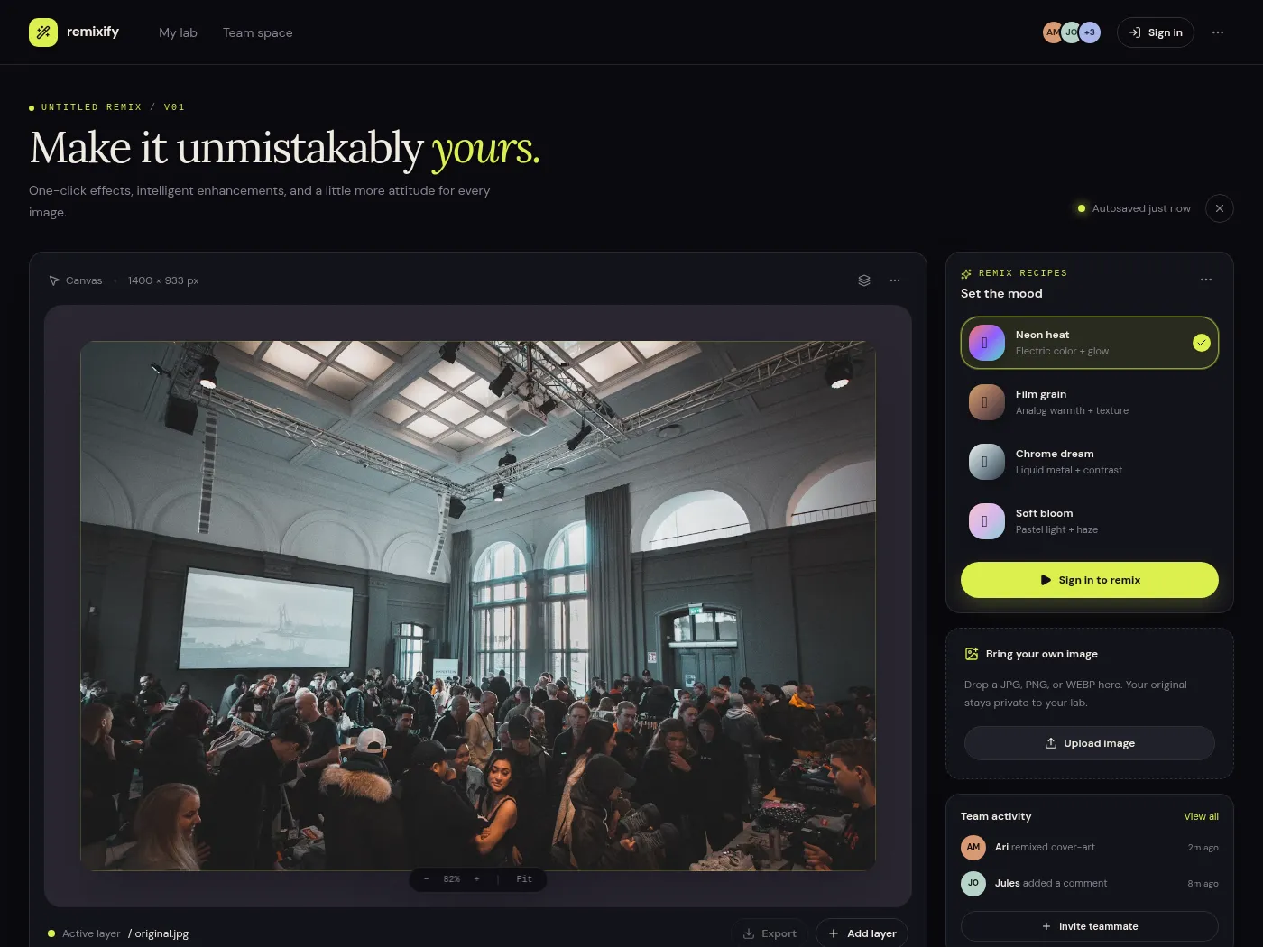 Remixify AI Image Lab