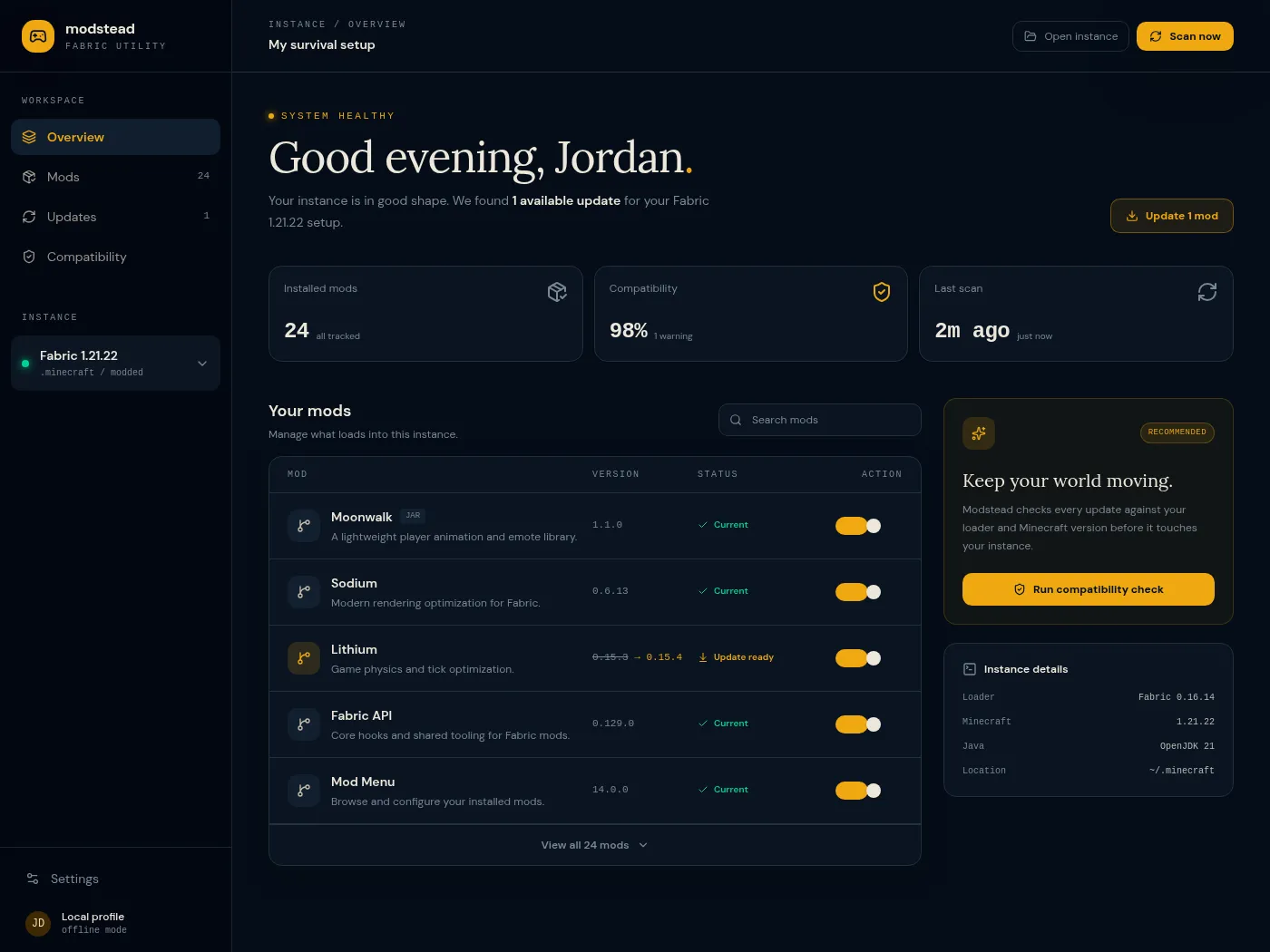 Fabric Mod Updater