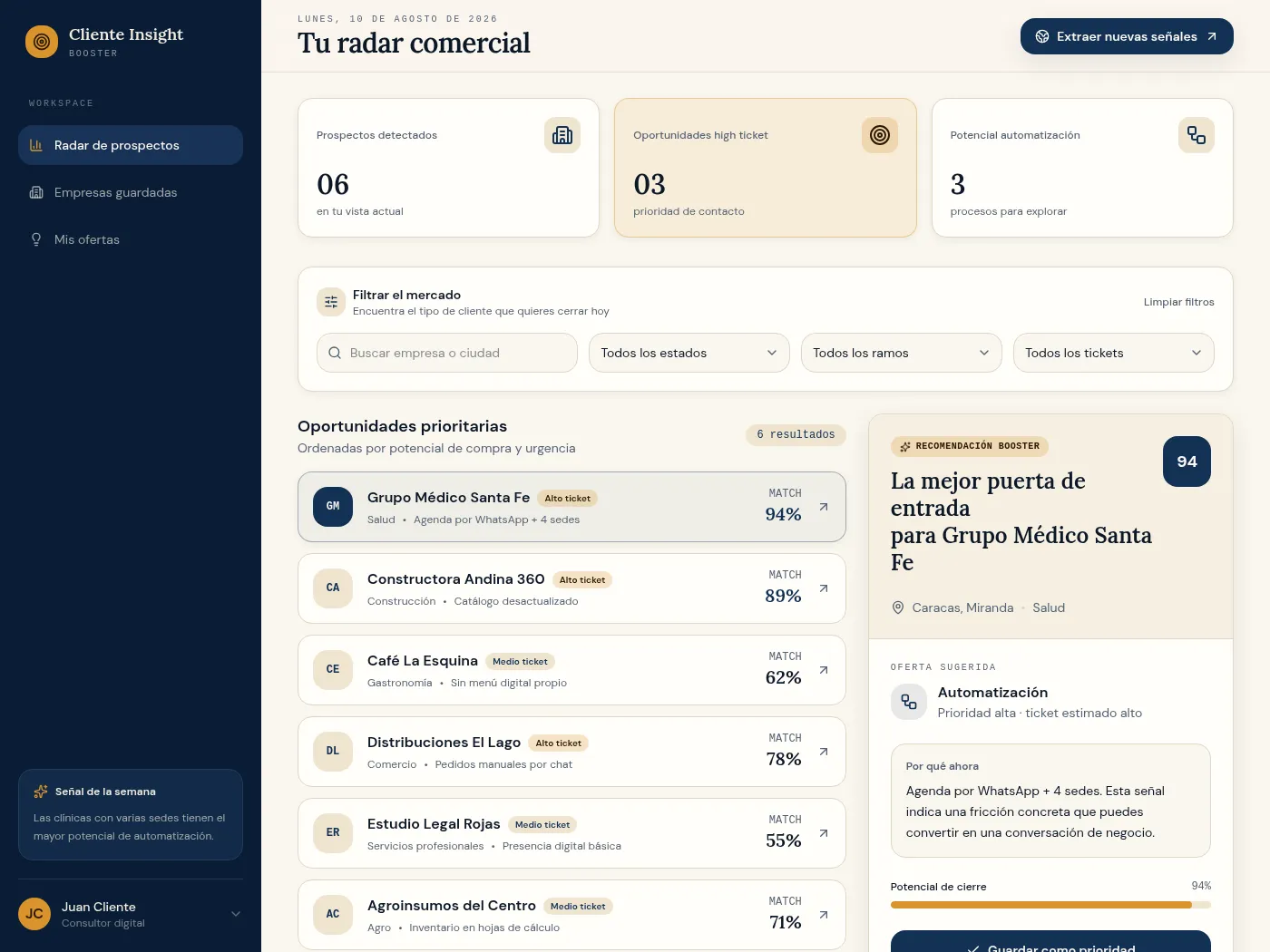Cliente Insight Booster