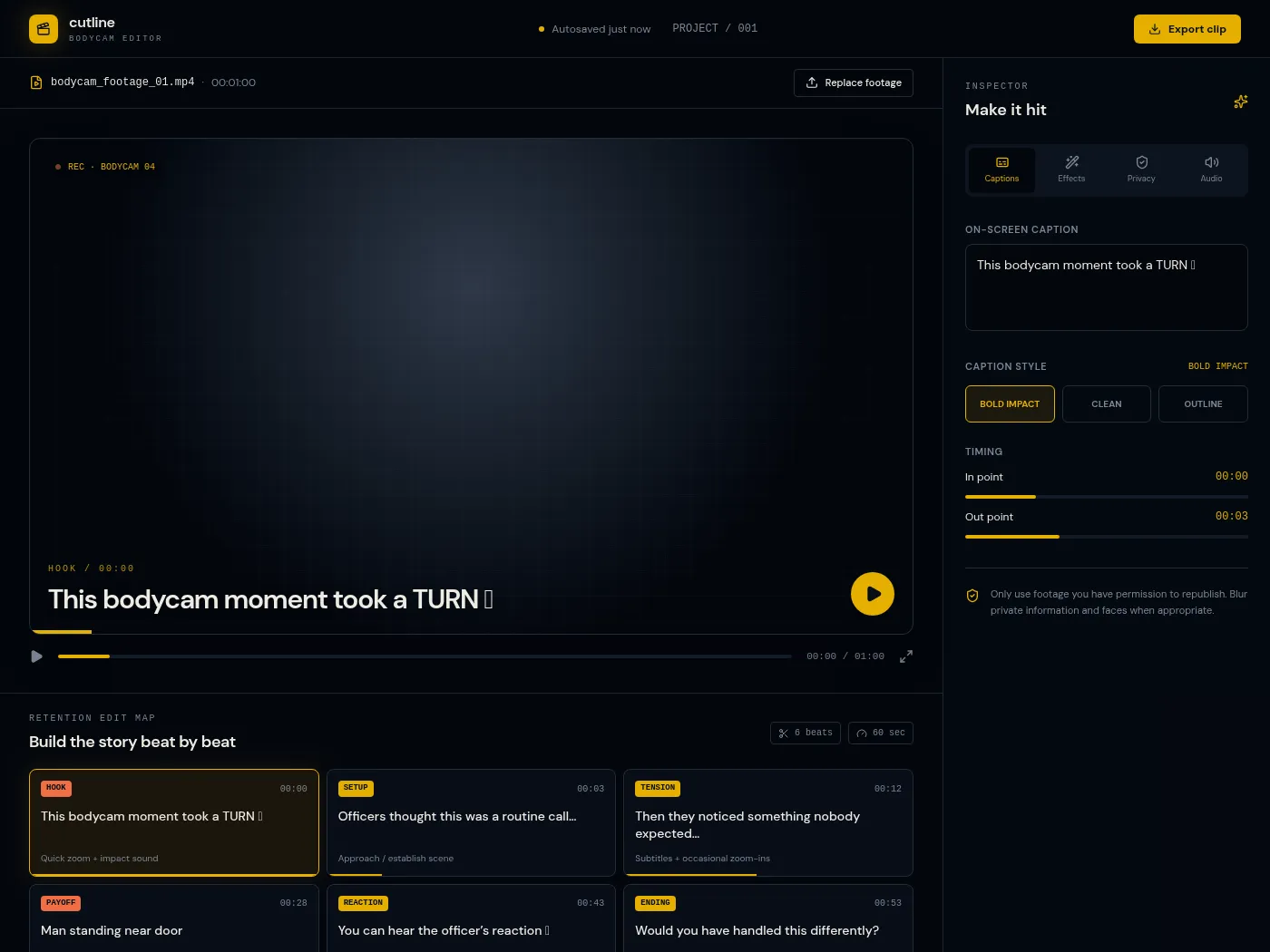 Bodycam Clip Editor