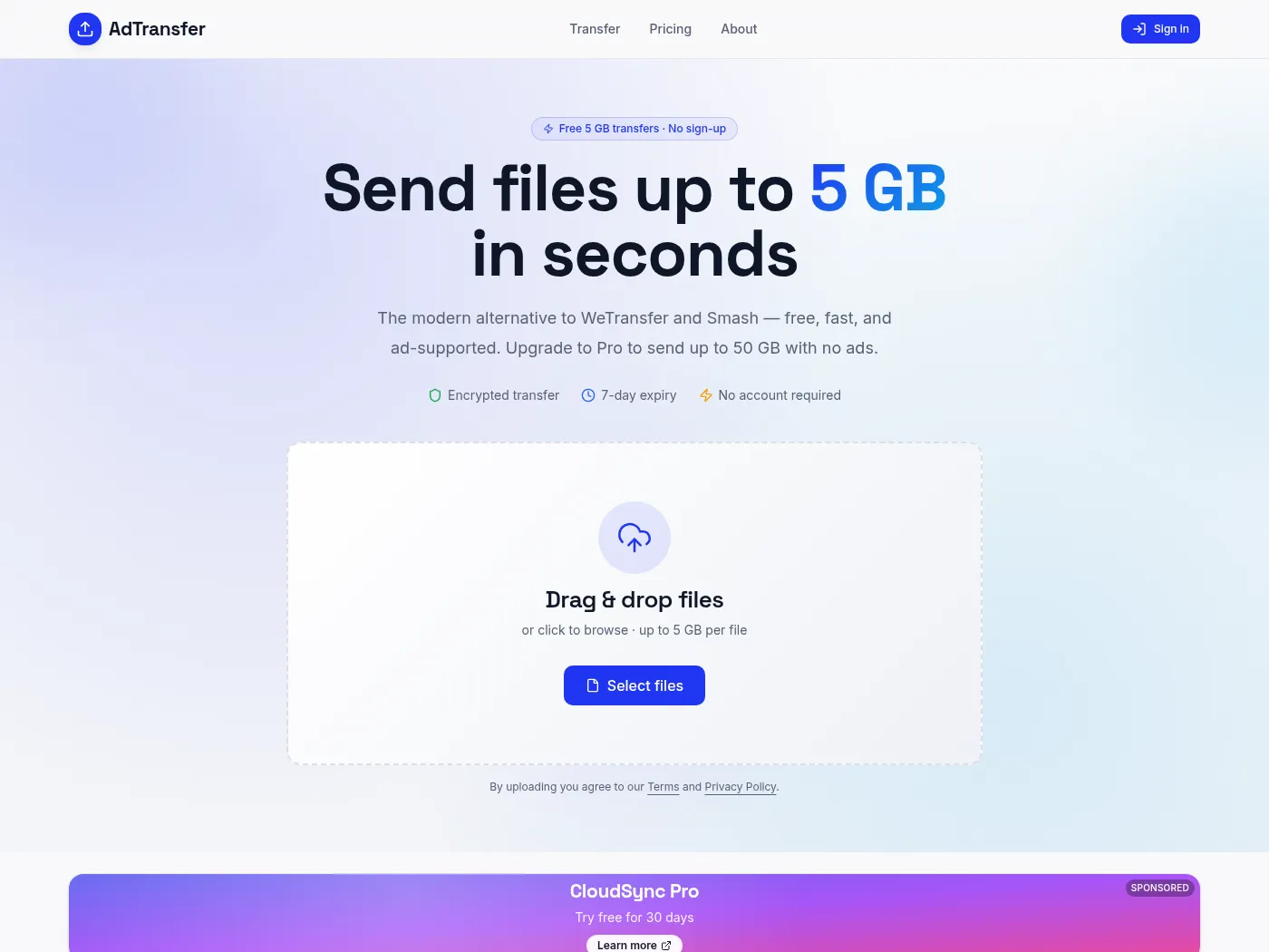 AdTransfer File Sharing