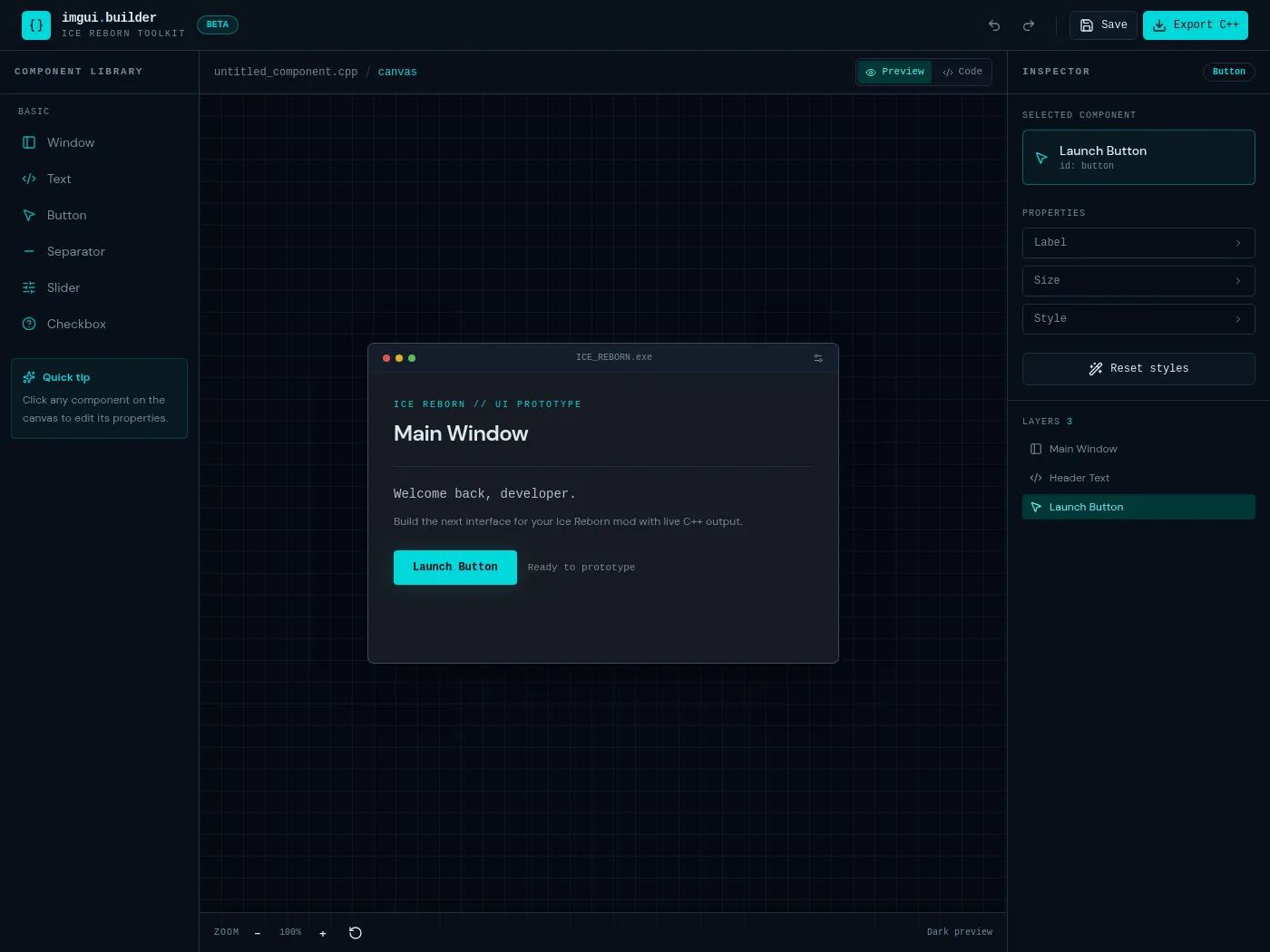 ImGui UI Builder