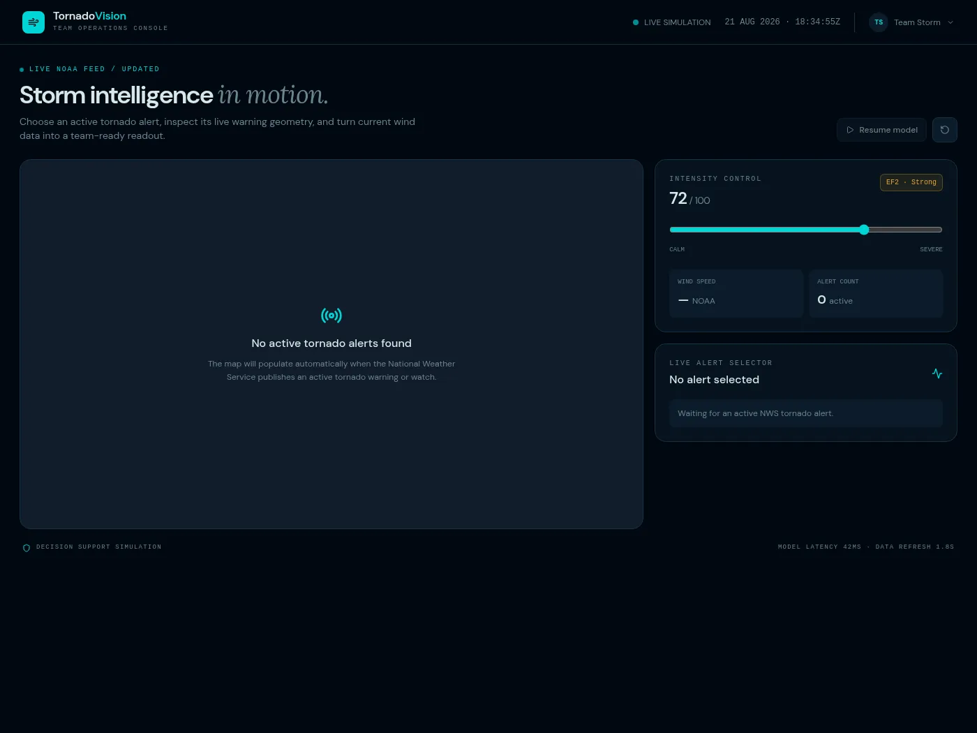 TornadoVision AI Simulator