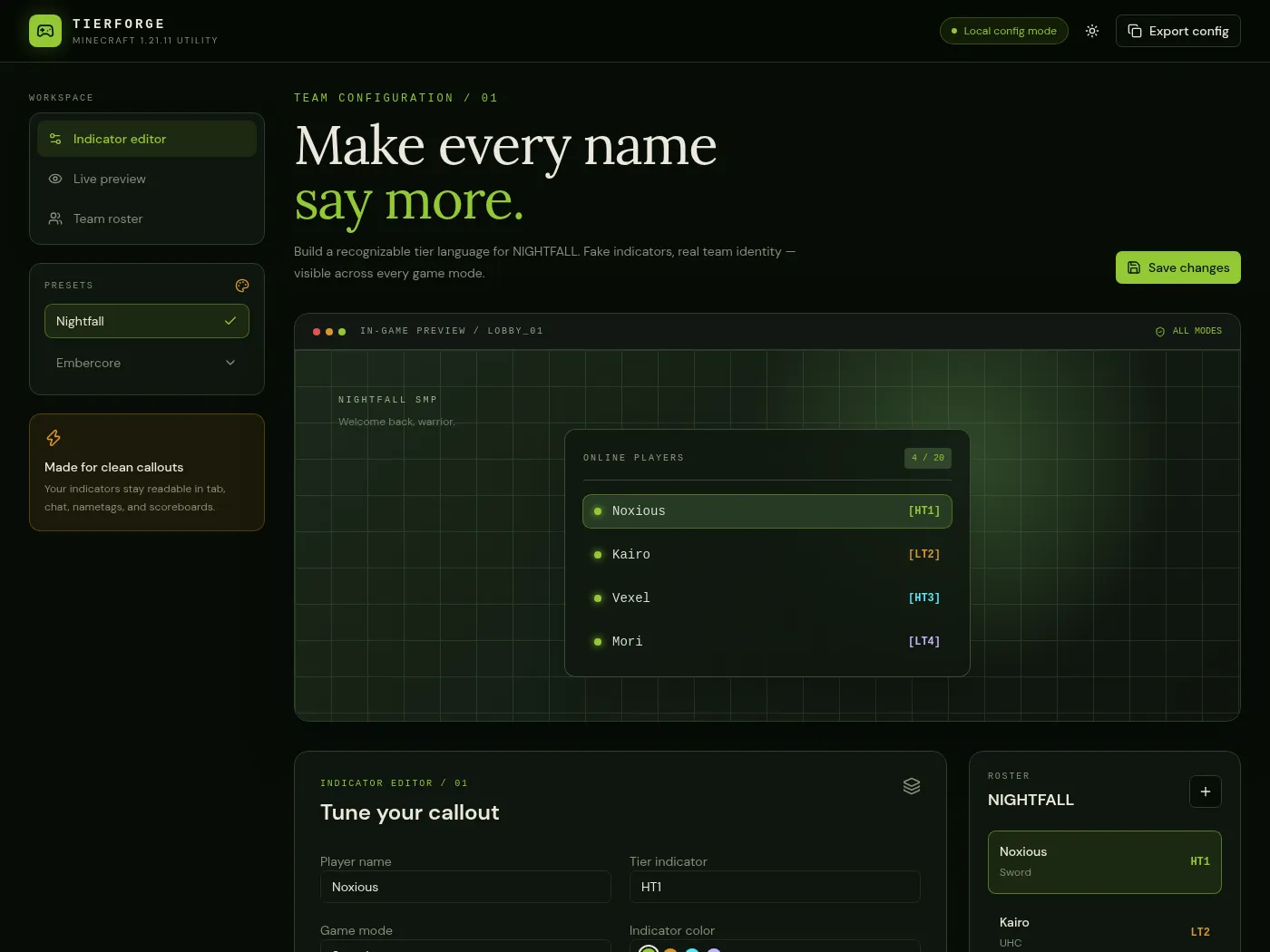 Minecraft Tier Indicators Mod