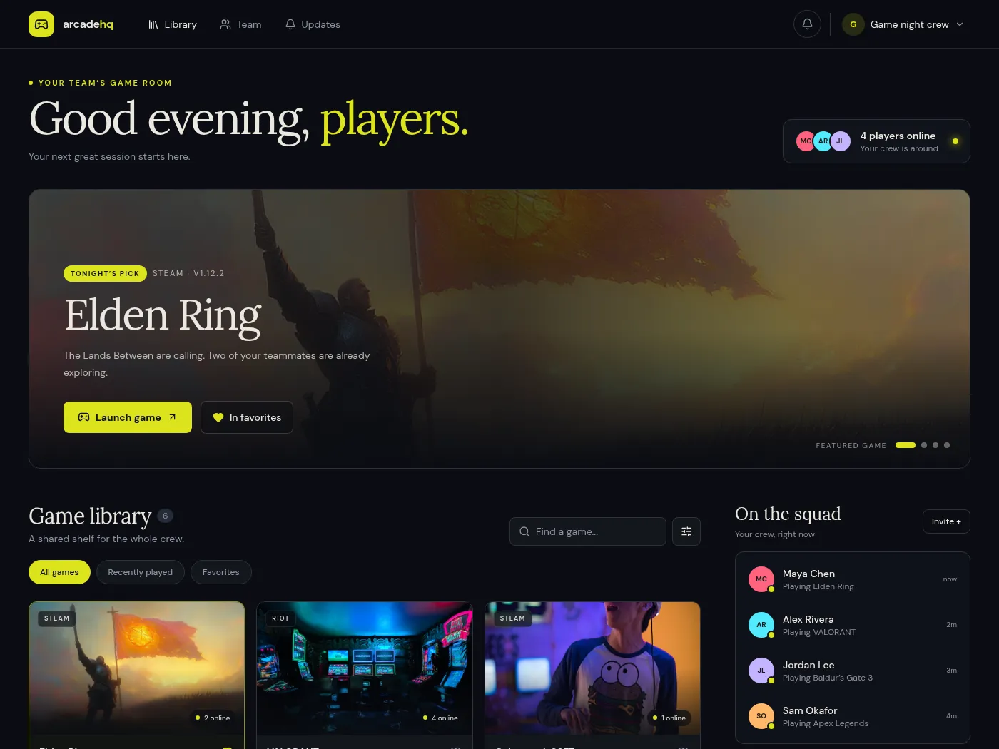 React Game Launcher Hub