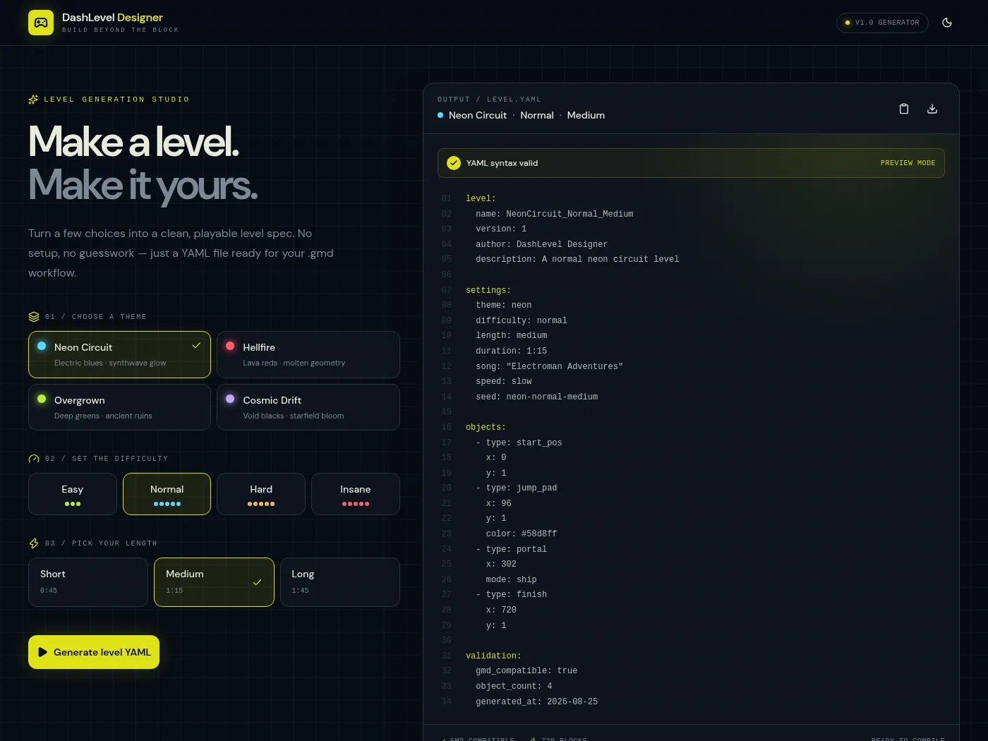 DashLevel Designer