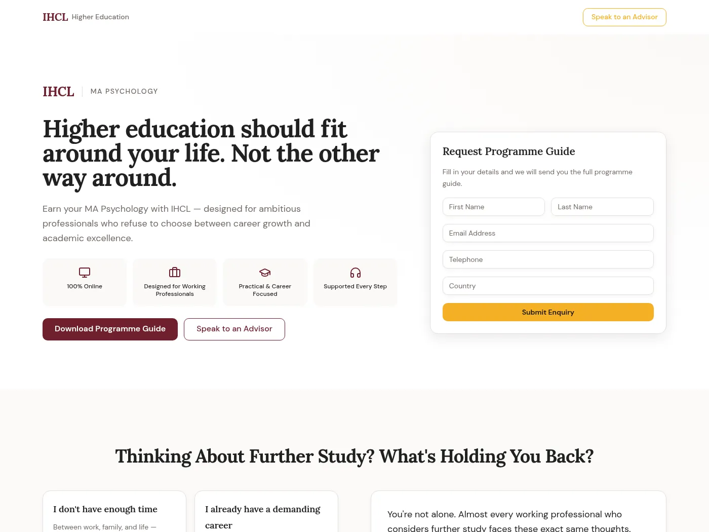 IHCL MA Psychology Landing