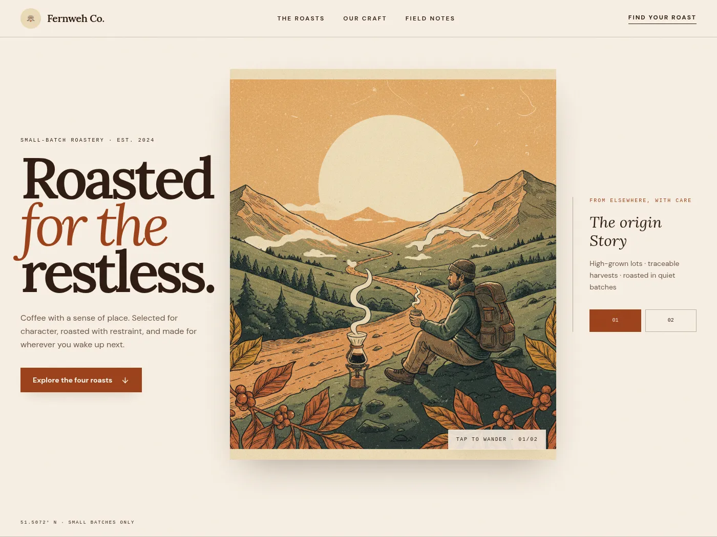 Fernweh Coffee Landing Page