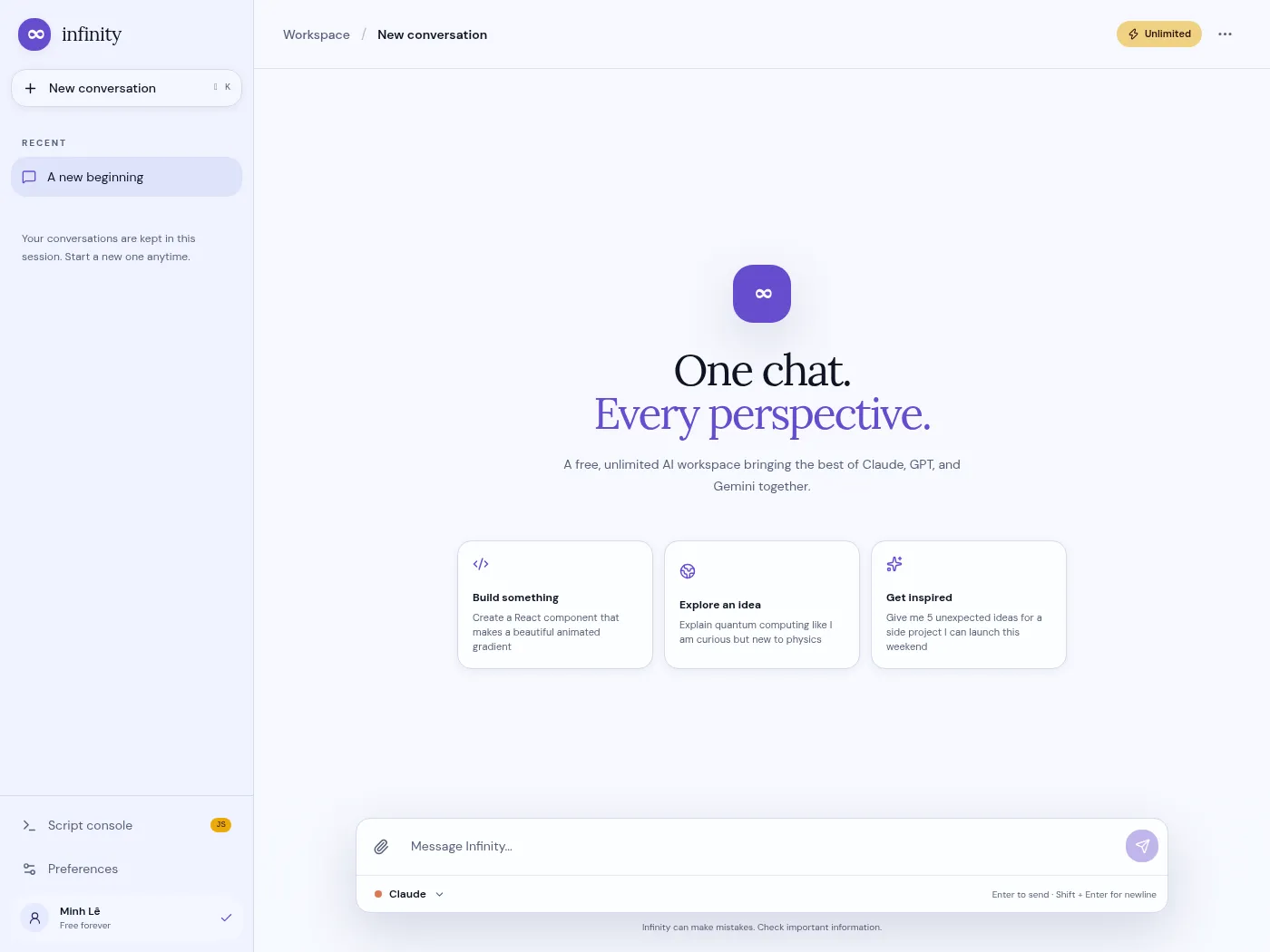 Infinity AI Chat