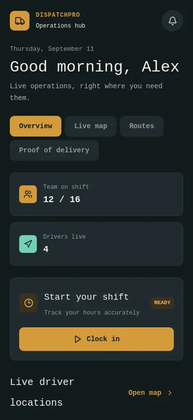 Dispatch Pro Tracker