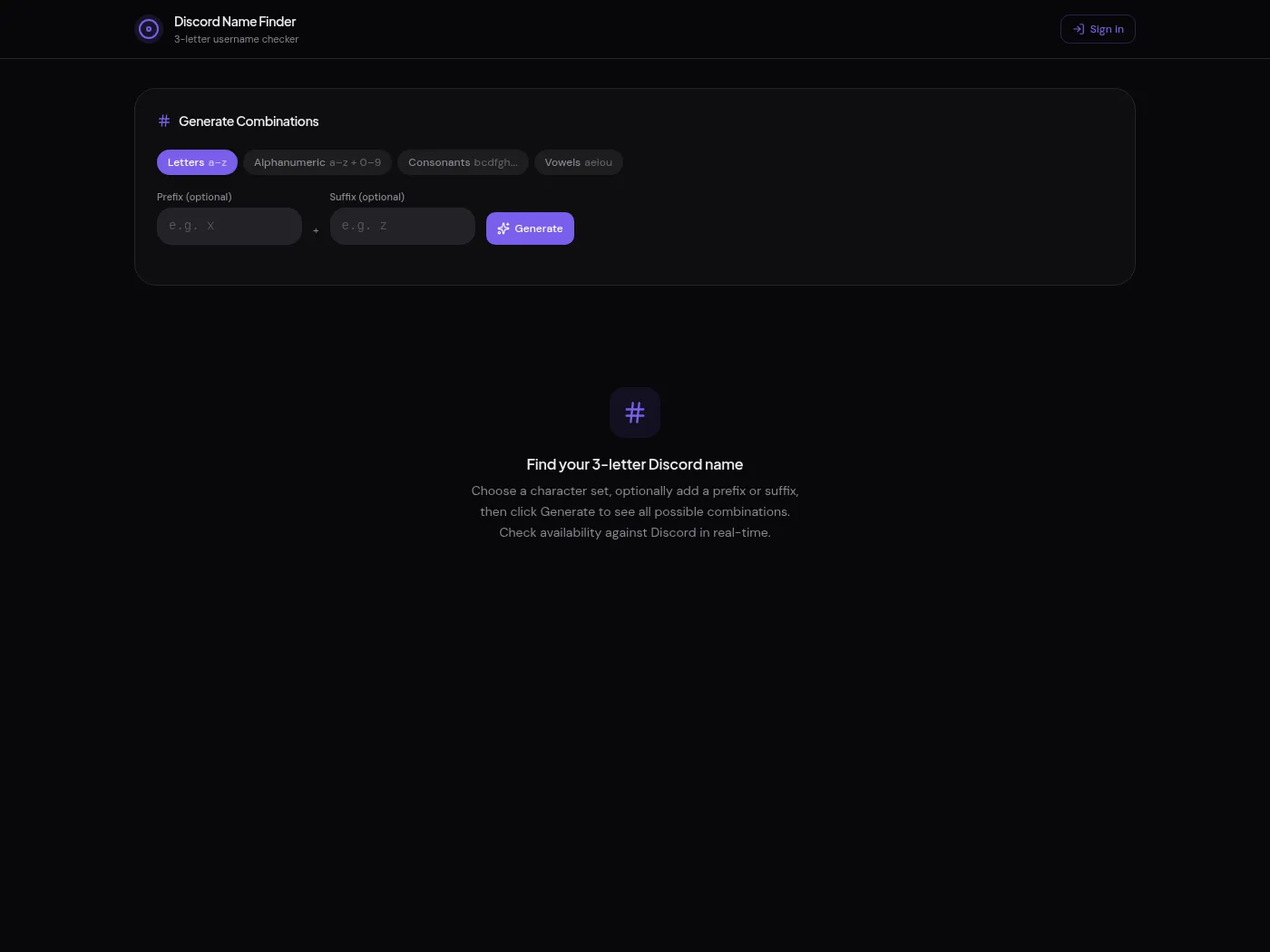 Discord Name Finder