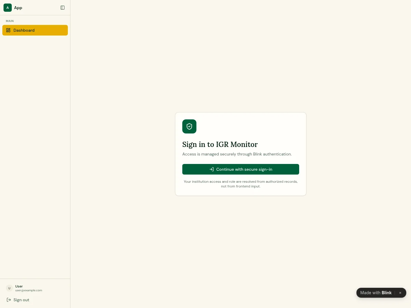 IGR Monitor Platform