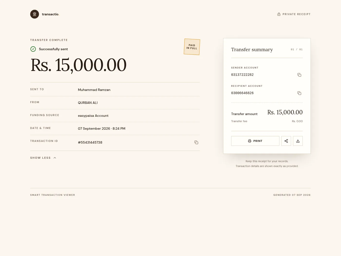 Smart Transaction Viewer