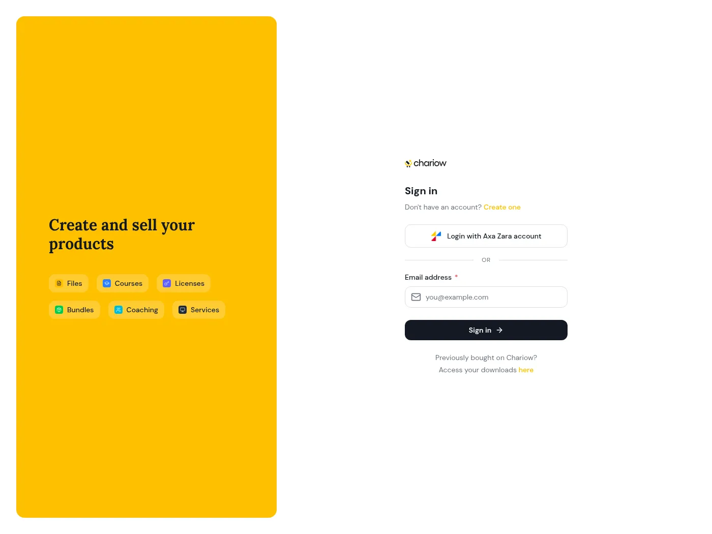 Chariow Web Clone
