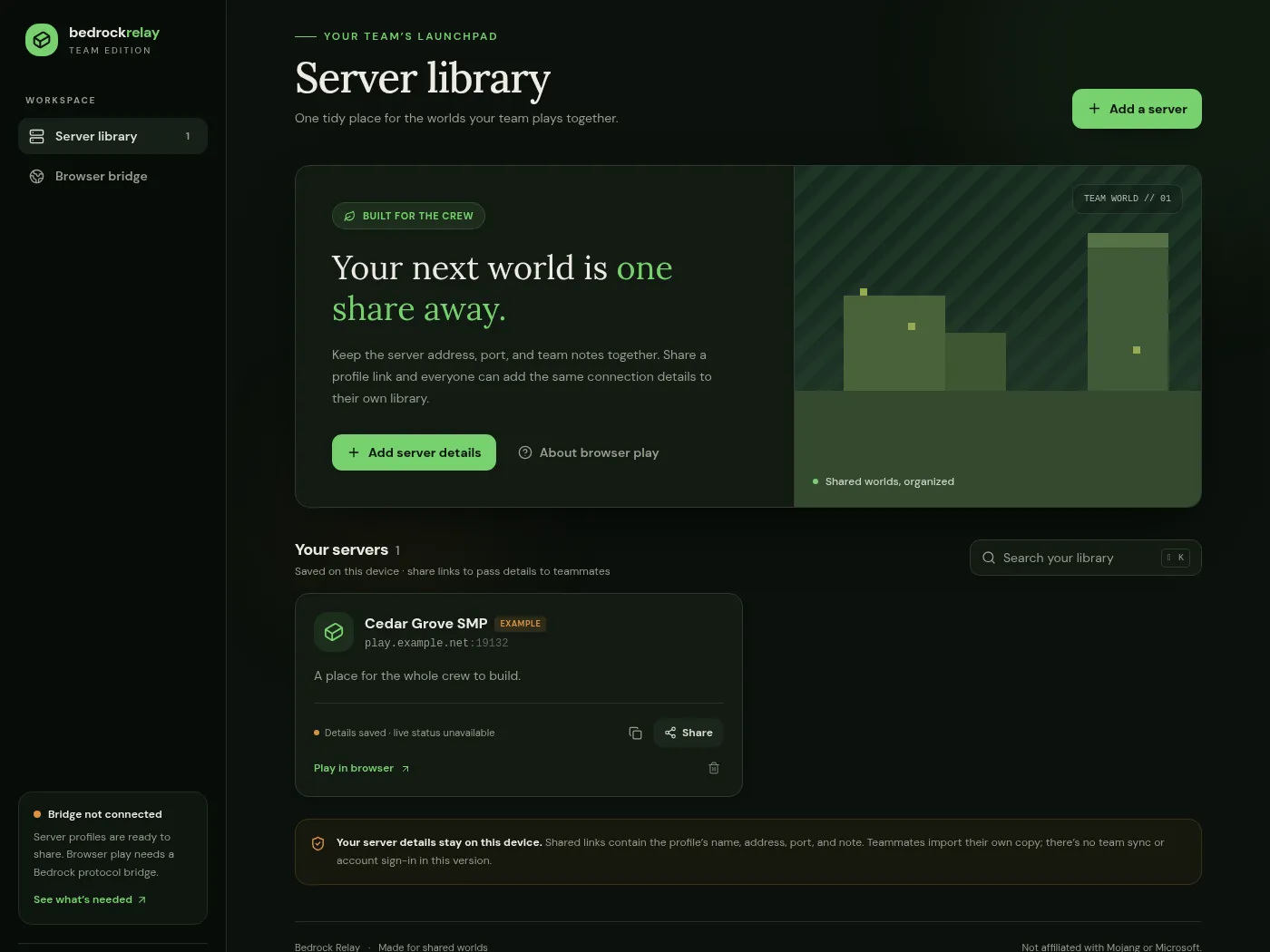 Bedrock Web Client