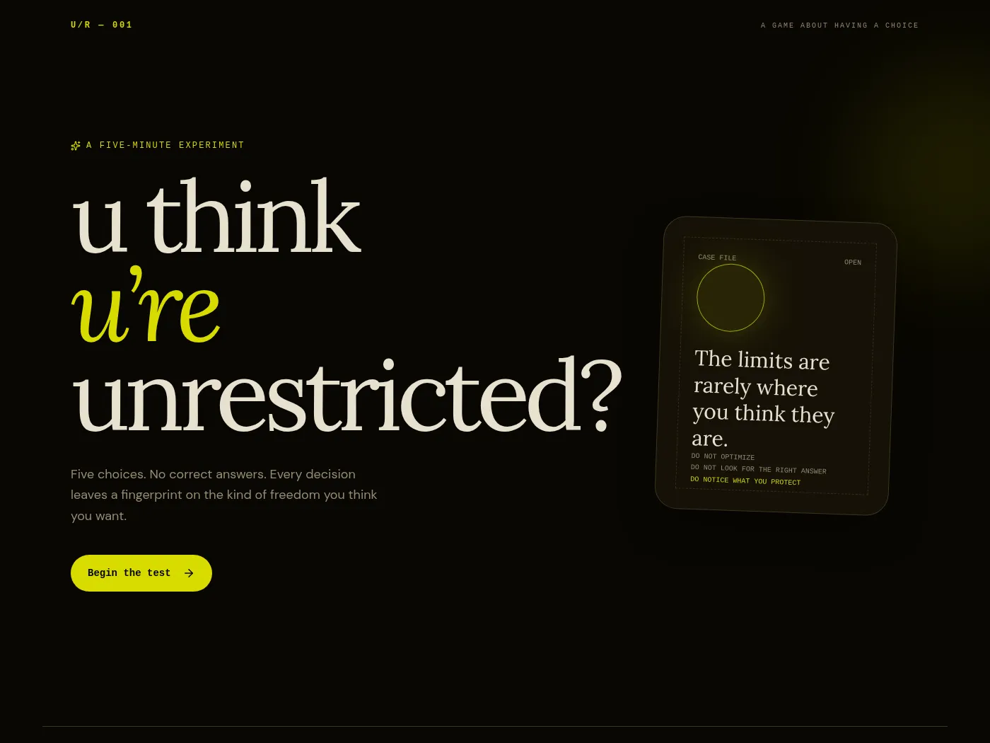 Unrestricted Mind Game