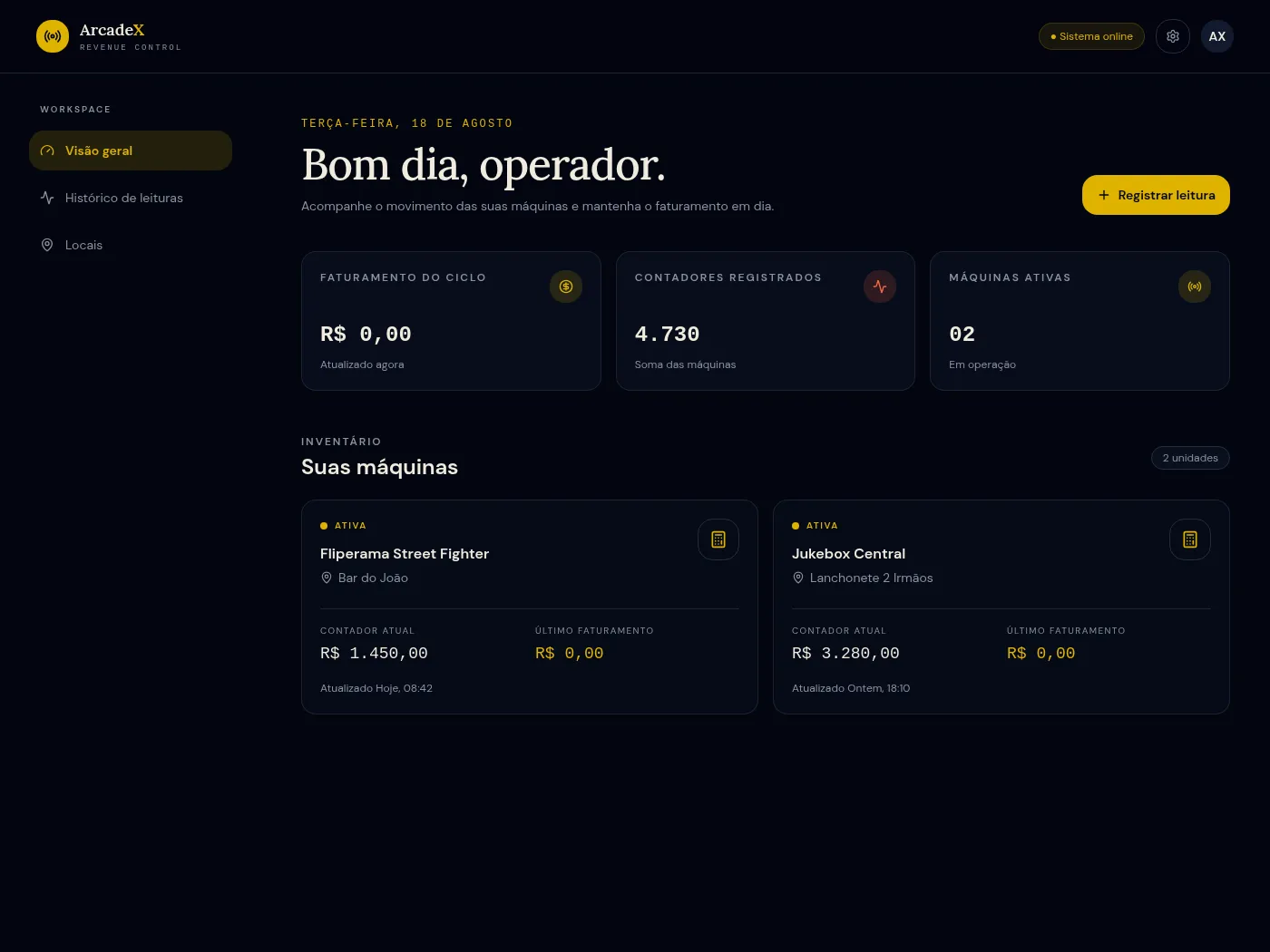 ArcadeX Revenue Tracker
