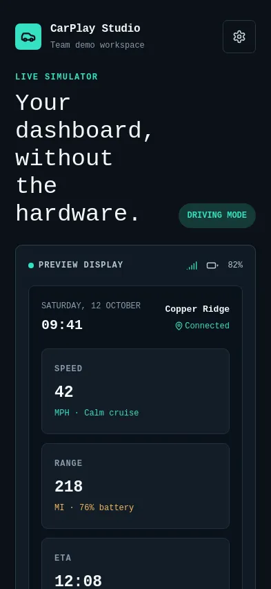 Simulated CarPlay Studio