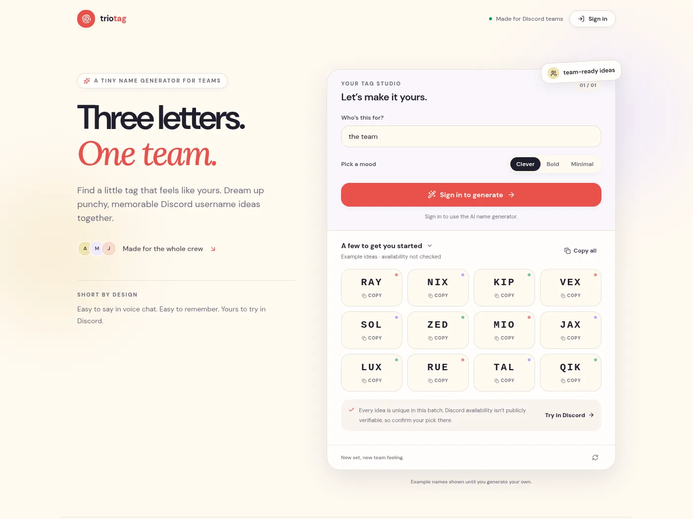 TrioTag Username Finder
