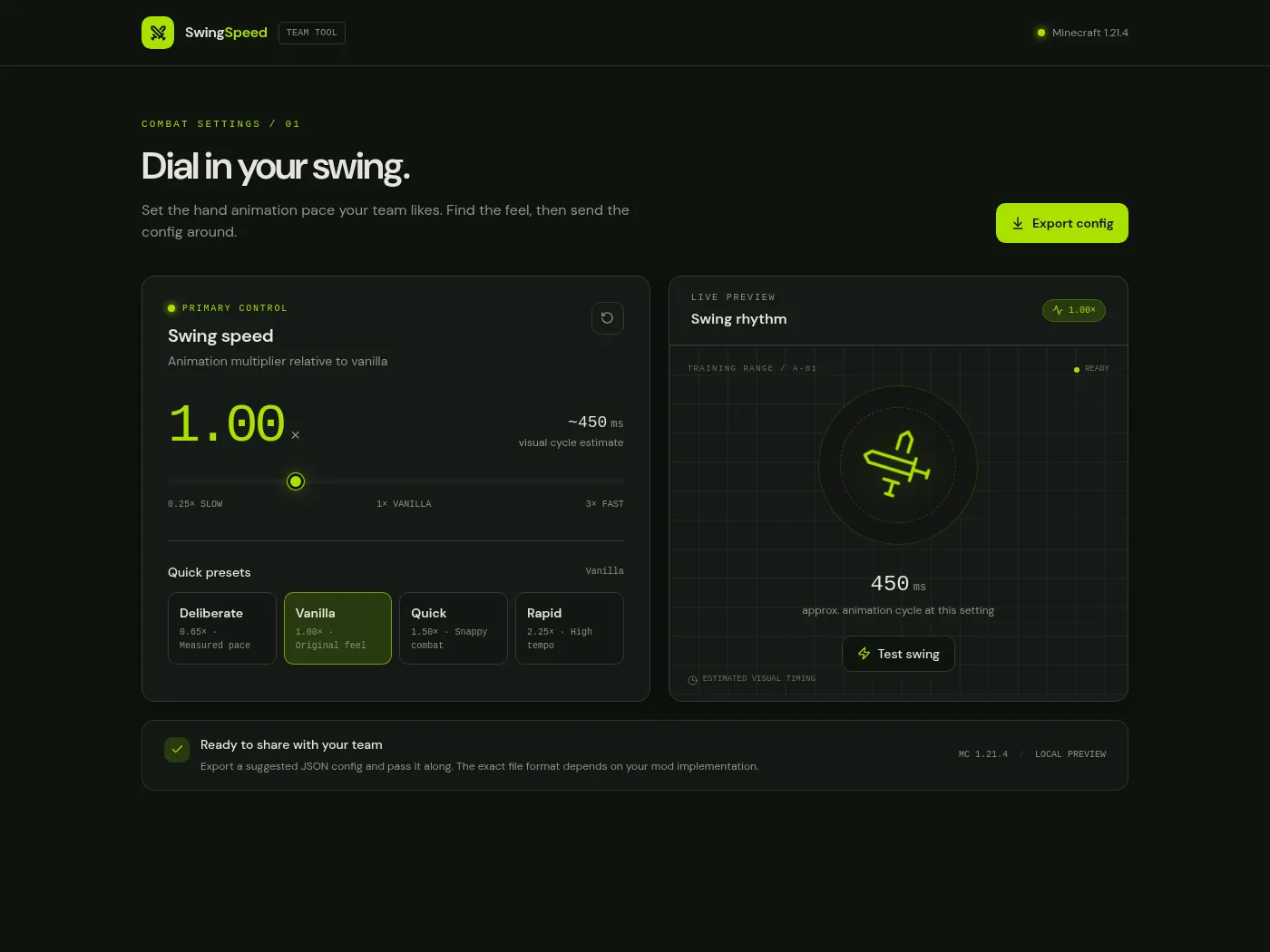 SwingSpeed Mod